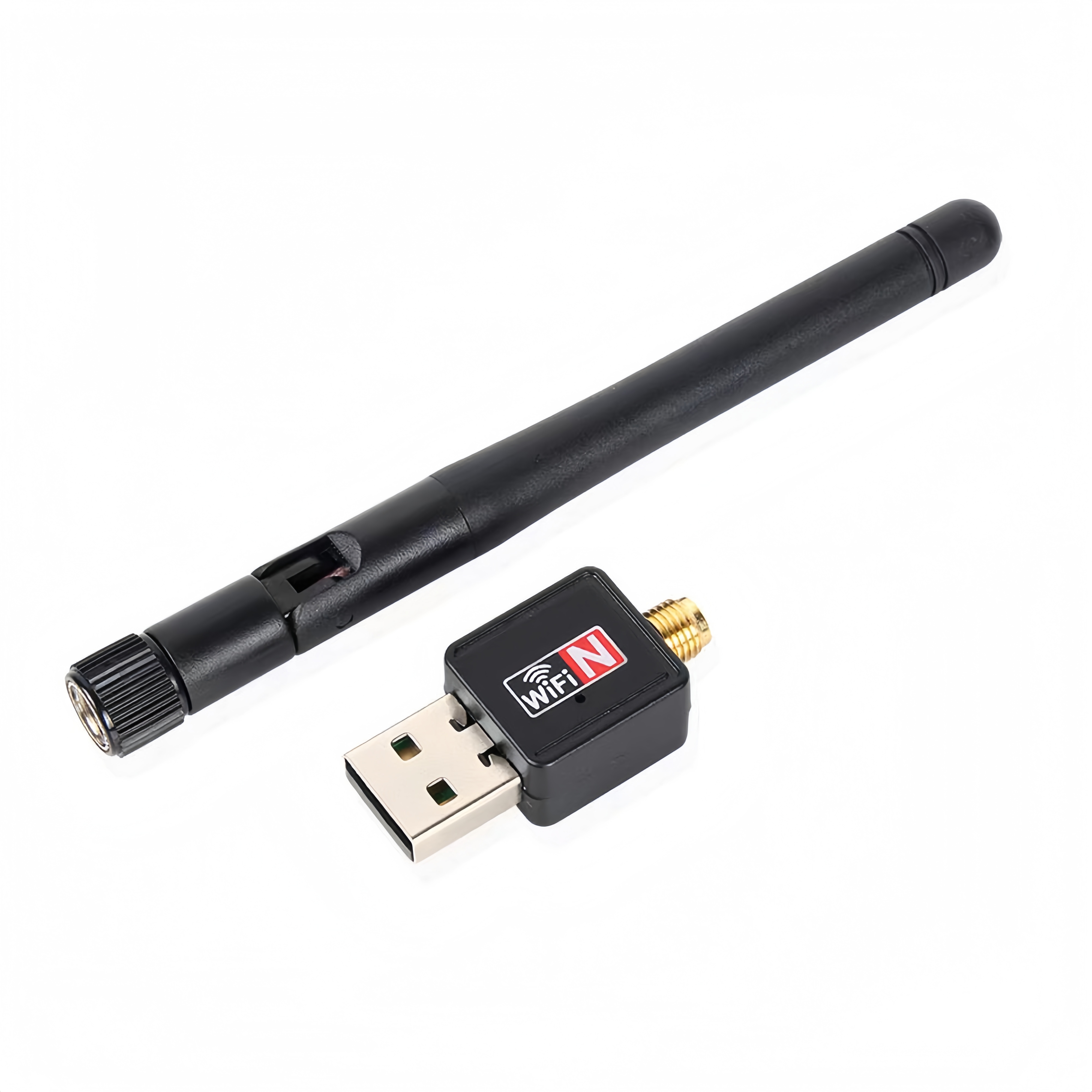 Mini USB WiFi Adapter - Wireless Network Card, LAN Wi-Fi Receiver Dongle with Antenna for PC ...