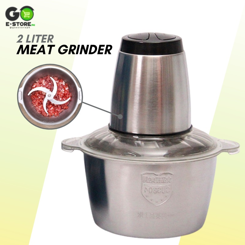 Food Chopper Stainless Steel Food Processor Slicer 2L Electric Meat ...