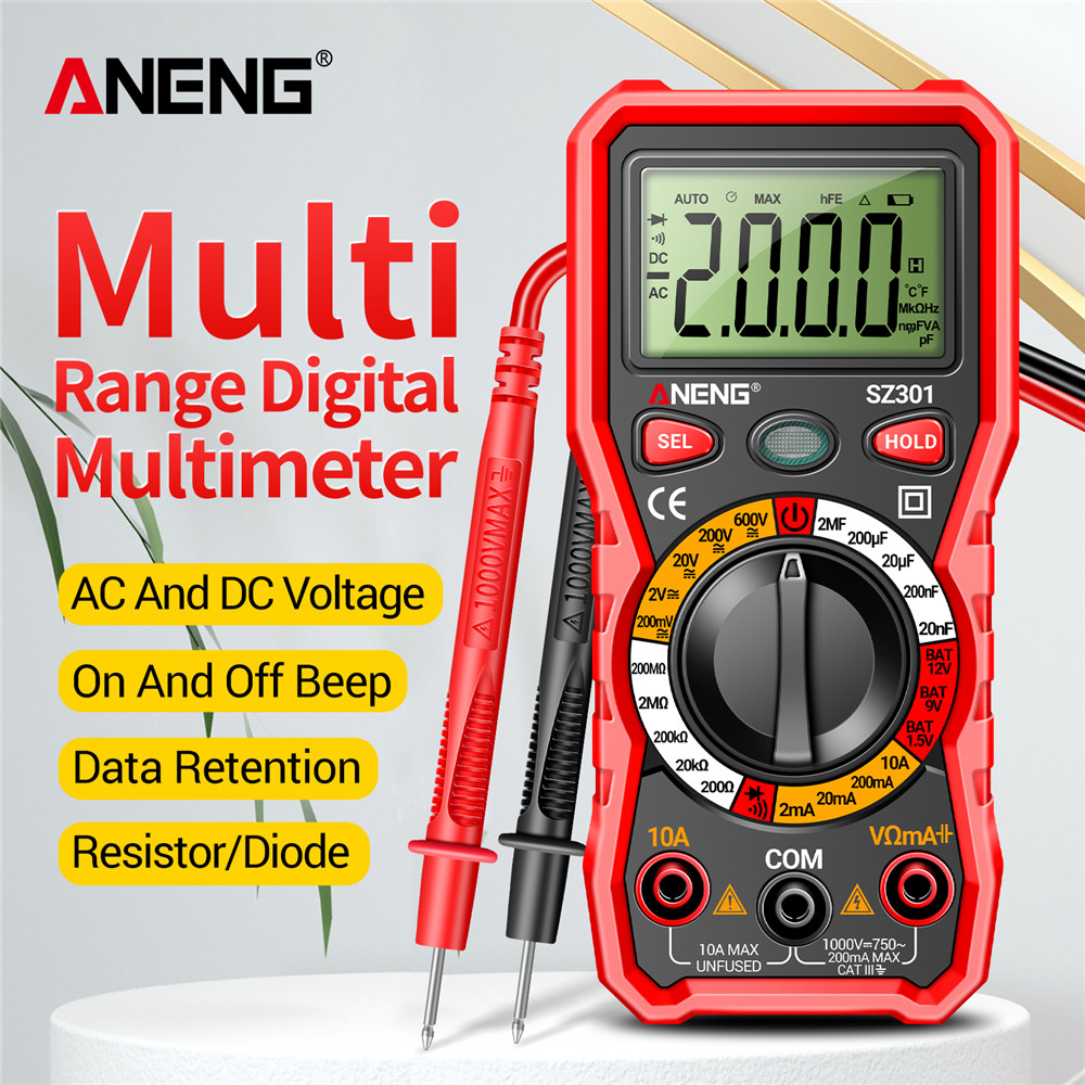 Aneng Sz301 Digital Profesional Multimeter Voltage Resistance ...