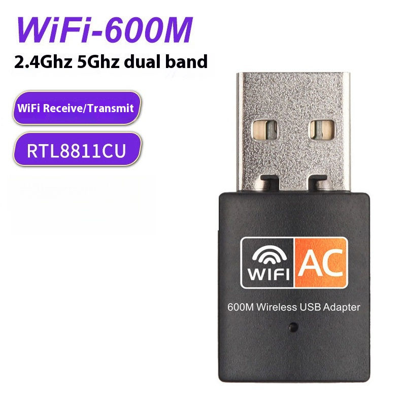 Wireless USB Adapter with Dual Band 600Mbps, 2.4G 5G Bluetooth WIFI for ...