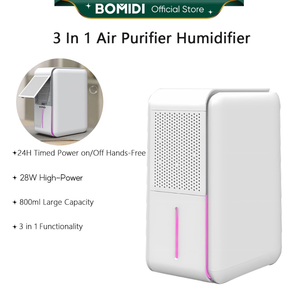 BOMIDI Humidifier Dehumidifier Combo With Air Filtration Space Saving ...