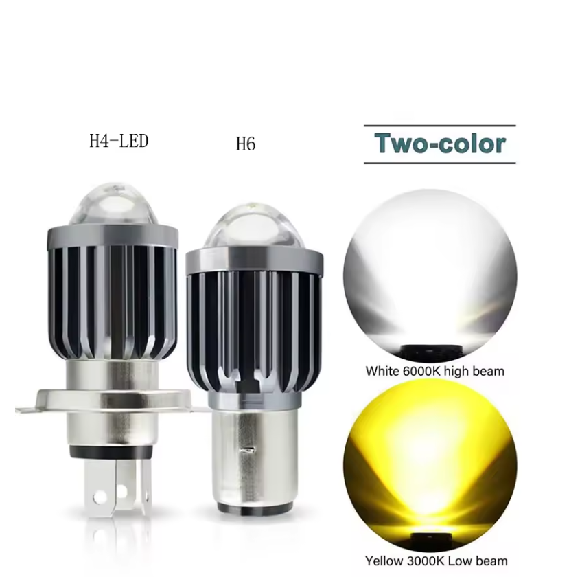 Universal Motorcycle Headlight H4 /H6 12V LED Moto High/Low Beam Led ...