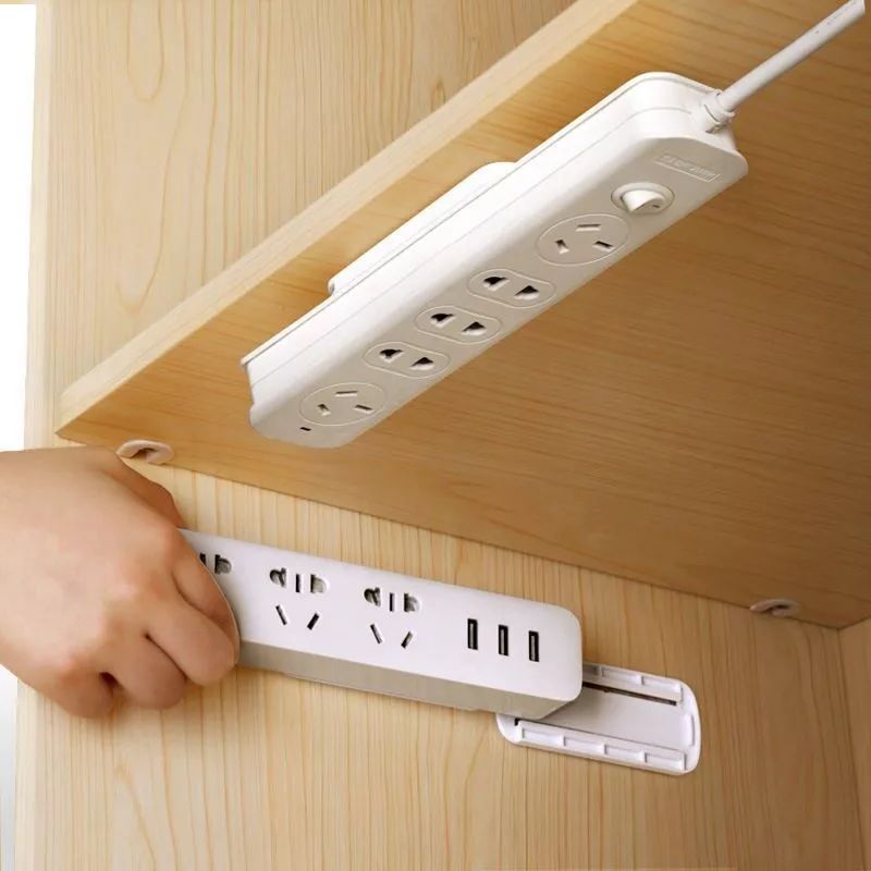 Wall-Mounted Power Plug Holder - Cable Organizer with No-Drill ...