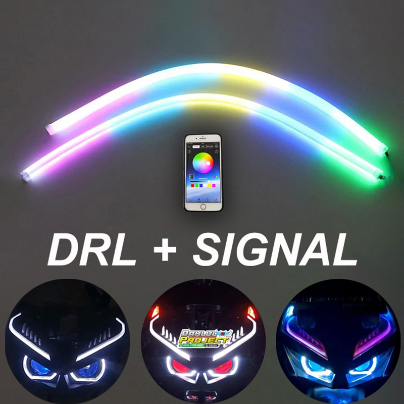 LED Eyeline Strip Light 2 Modes DRL Turn Signal Welcome 12V for ...