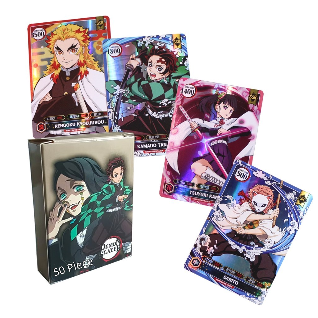 50pcs Demon Slayer TCG Cards - Tanjirou, Nezuko, Agatsuma, Zenitsu ...
