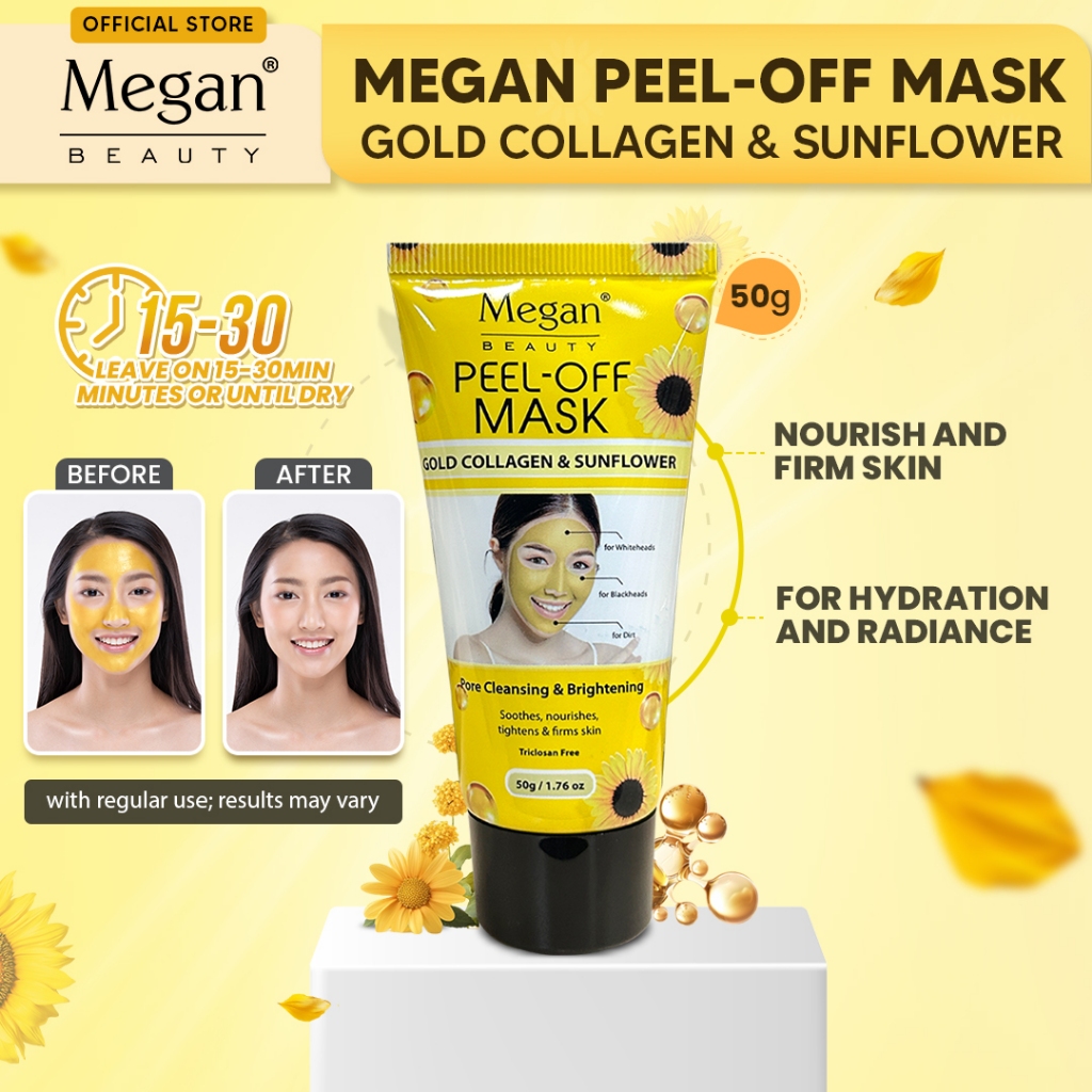 Megan Peel-Off Mask Gold Collagen 50g | Blackhead Remover & Skin ...
