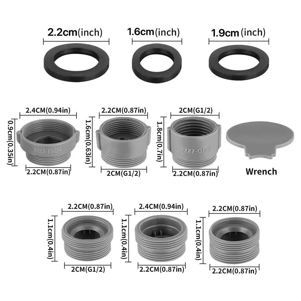 5 Pieces Faucet Adapter Kit Male and Female Sink Aerator Adapter Set ... 5 Pieces Faucet Adapter Kit Male and Female Sink Aerator Adapter Set ...
