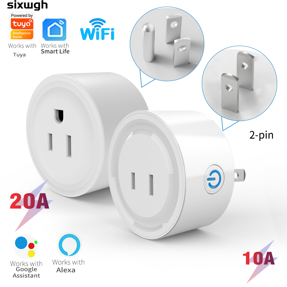 Smart Socket 2 Pin Flat US Plug for Tuya Wifi Sockets Support Smart ...