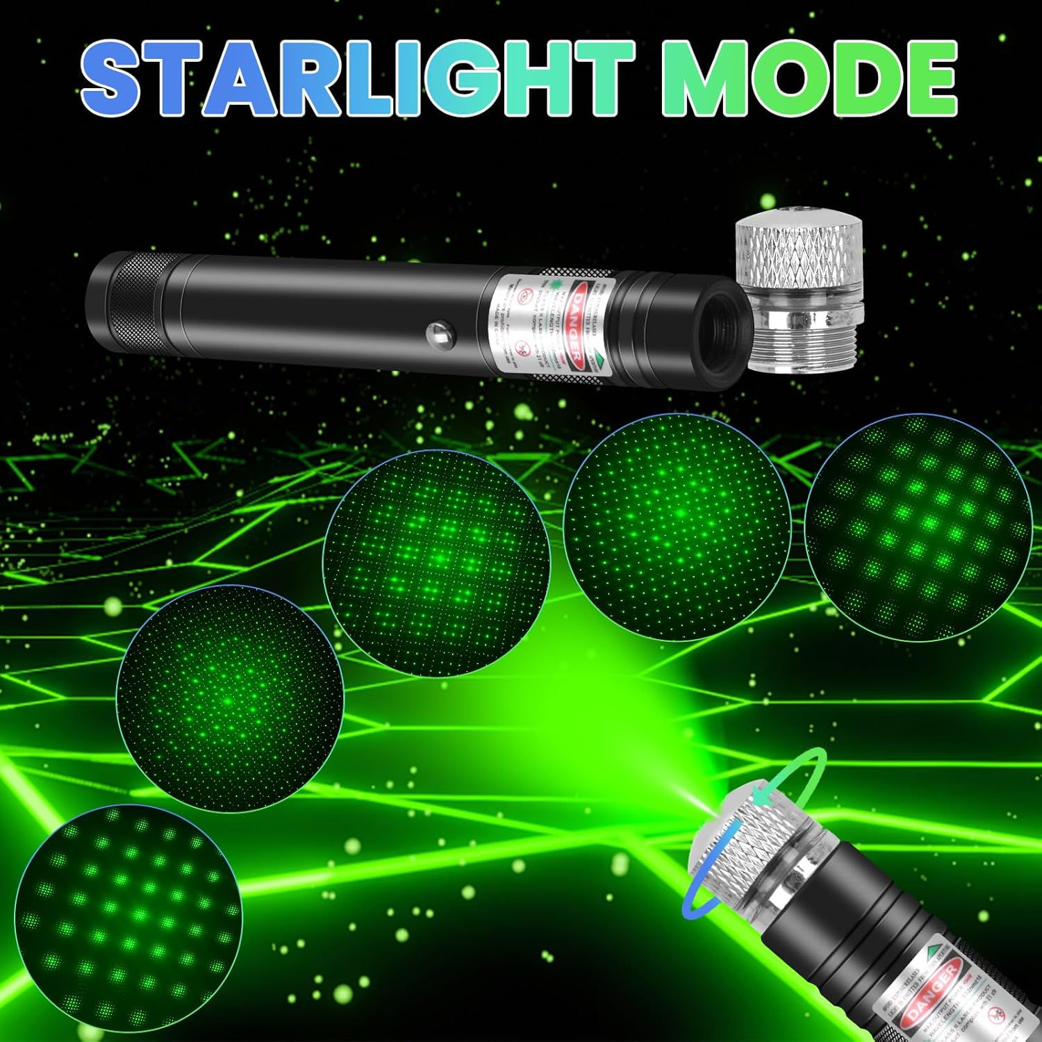 High power! USB rechargeable green laser pen with built-in battery, red ...