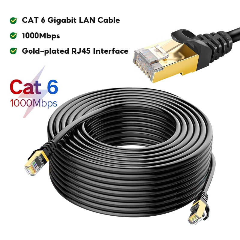 Network Cable 10M CAT6 Outdoor UTP Ethernet Lan 1000Mbps RJ45 for PC ...