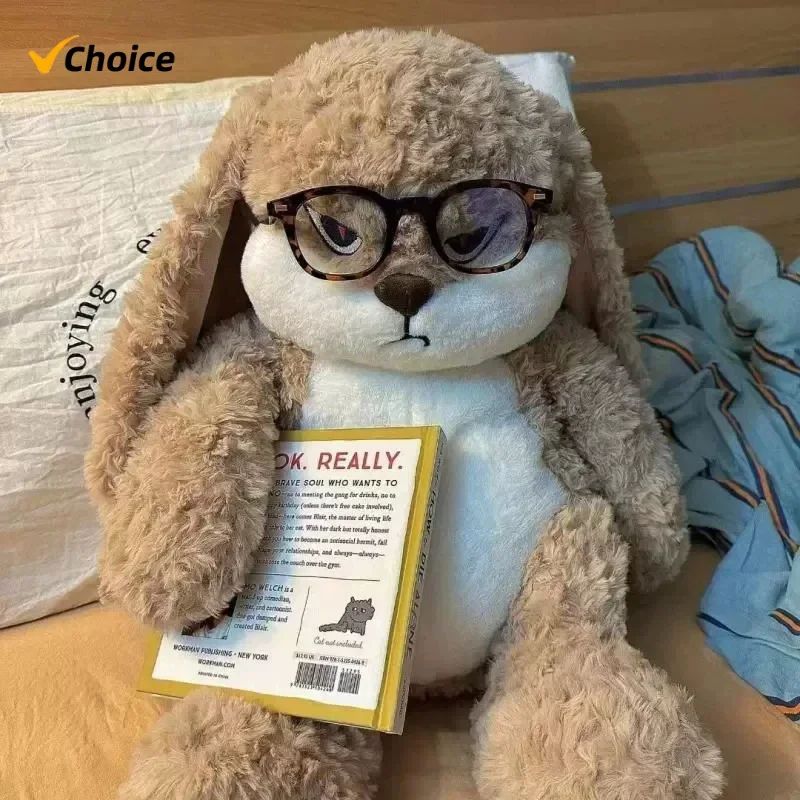 45CM Large Size Angry Rabbit Plush Toy Cute Animal Plushie Doll Kawaii ...