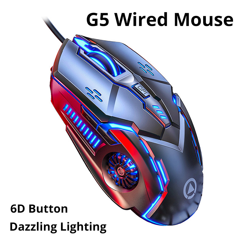 G5 Wired Mouse RGB Breathing Light Backlight High Sensitivity 6-key ...