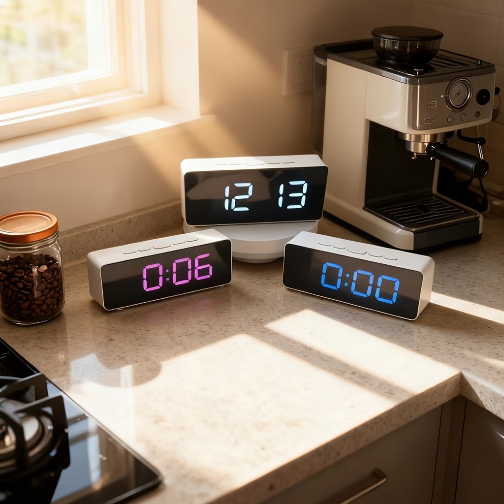 Minimalist Large Digital Clock, Dual Time Zones 12/24H, Calendar ...