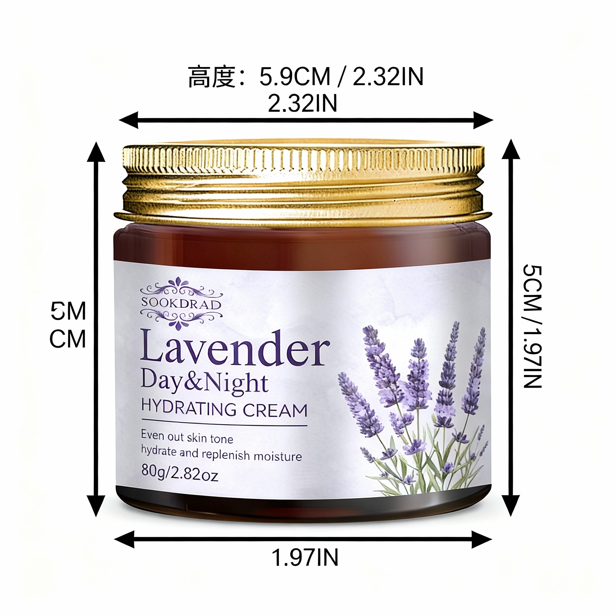 Lavender Day&Night Moisturizer,Natural Lavender Extract,Quick Hydrate ...