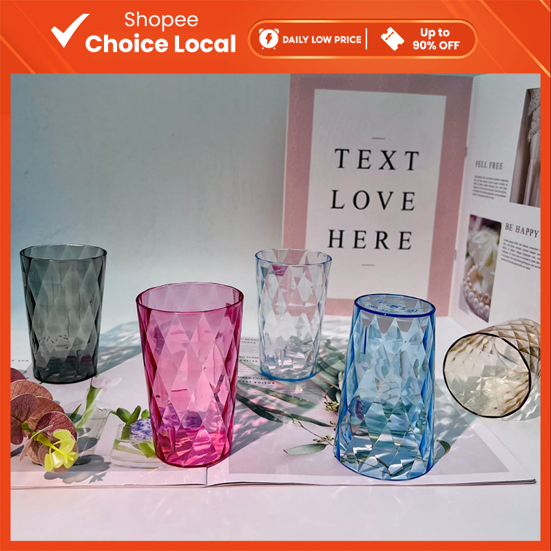 9/12pcs Acrylic Drinking Glass Set 220ml | Non-Toxic Plastic Water Cups ...