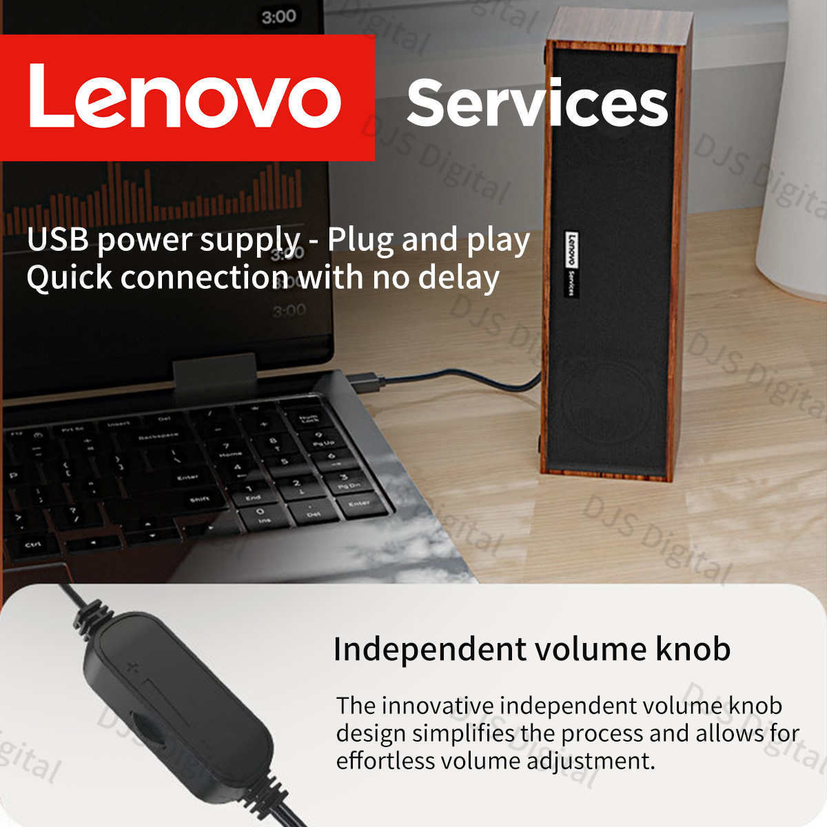 Lenovo C01 Portable Desktop Computer Speakers 360 Stereo Surround Sound ...