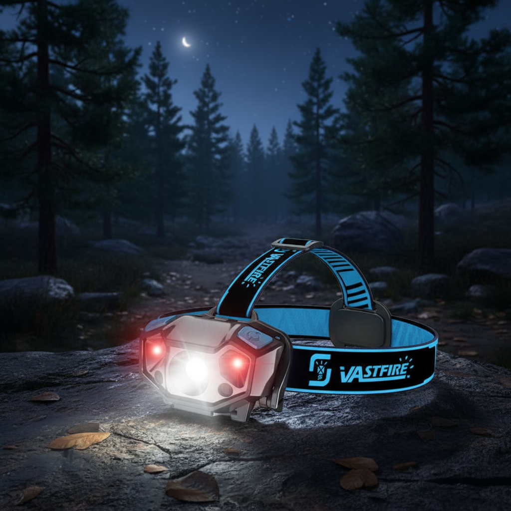 Motion Activated Red LED Head Torch, Ultra-Bright, Lightweight, USB ...