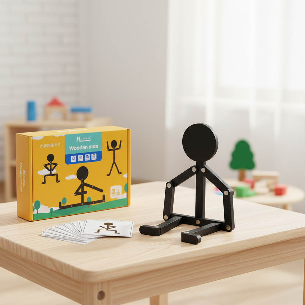 DIY Sport Pose Stickman Puzzle Toy with 24 Double-Sided Cards for Kids ...
