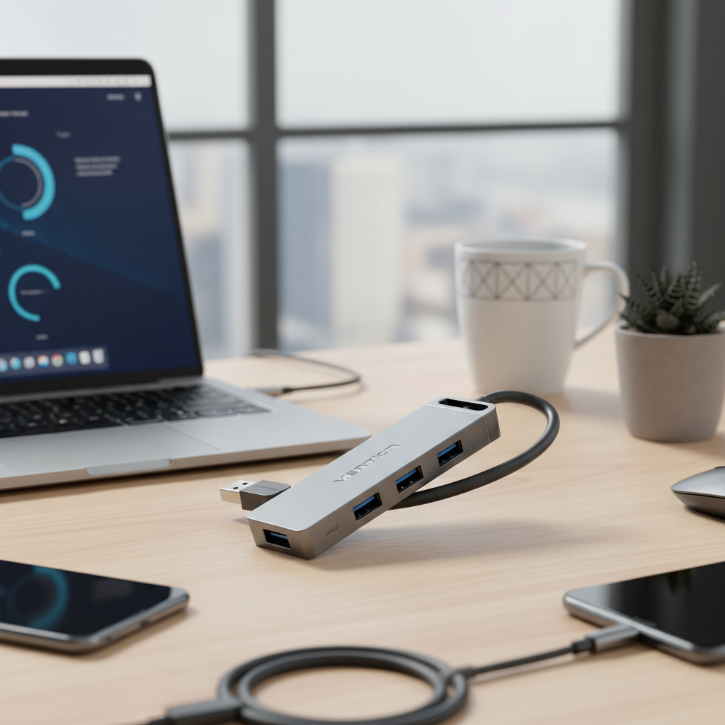 Vention USB 4-Port Hub Ultra Thin Adapter 5Gbps High Speed for MacBook ...