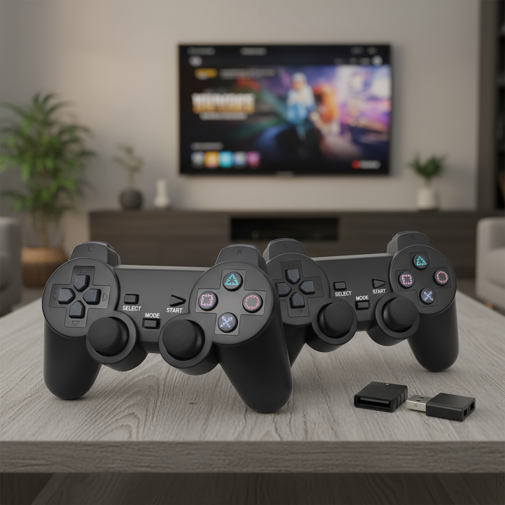 Wireless Gamepad for PC PS2 Console, Vibration Shock, USB Joystick ...
