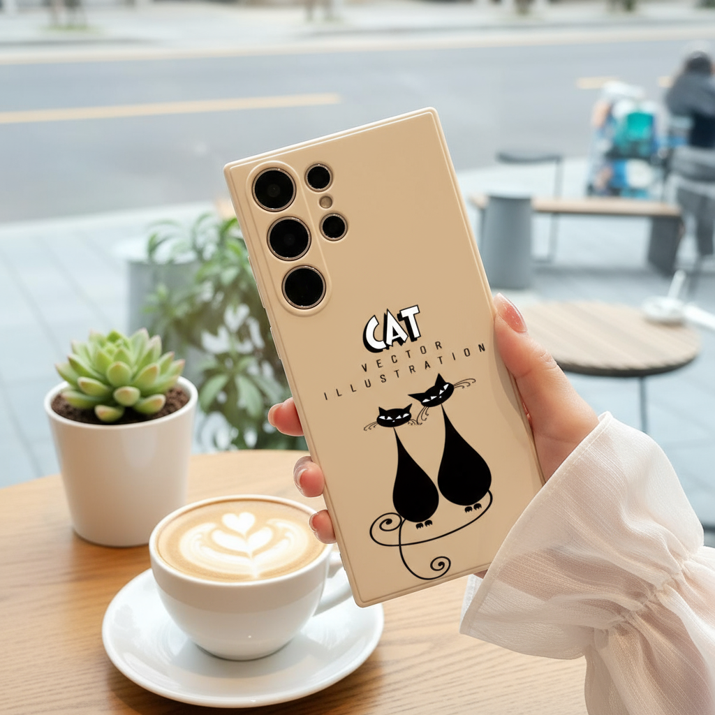 Cute Cat Pattern Phone Case for Samsung Galaxy S23 Ultra S23+ S23 A03 ...