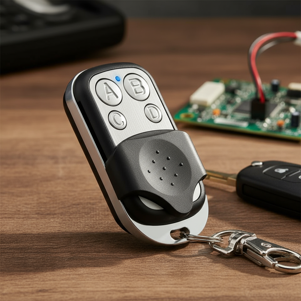 ABCD / Lock Unlock 4 Button Metal Push Button Remote Control ...