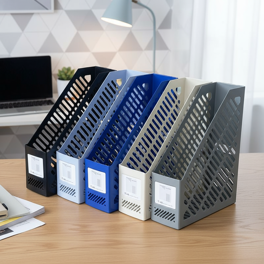 Single-section File Stand for Desk, Multi-use Bookshelf, Vertical ...