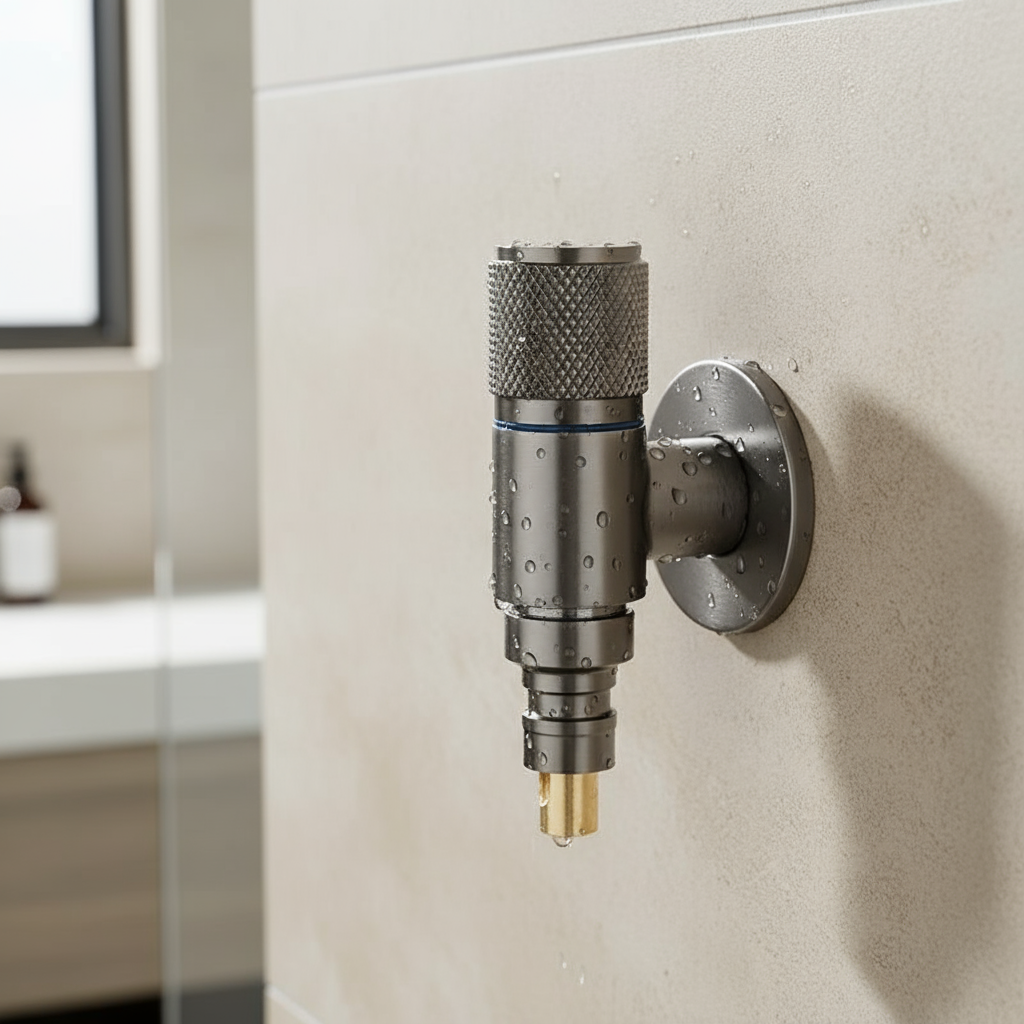 Gray brass washing machine tap automatic water stop valve mini Angle ...