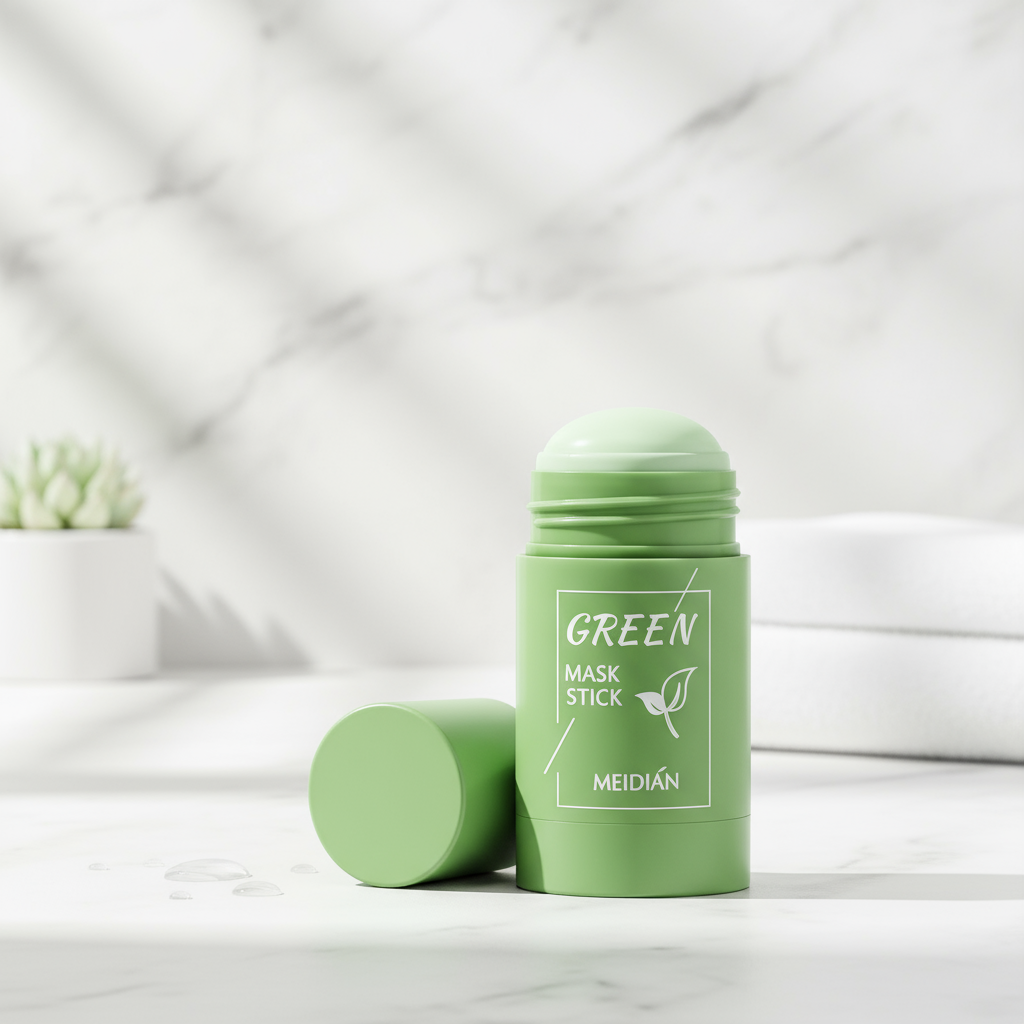 Green tea solid mud mask for balancing and cleansing blackheads ...