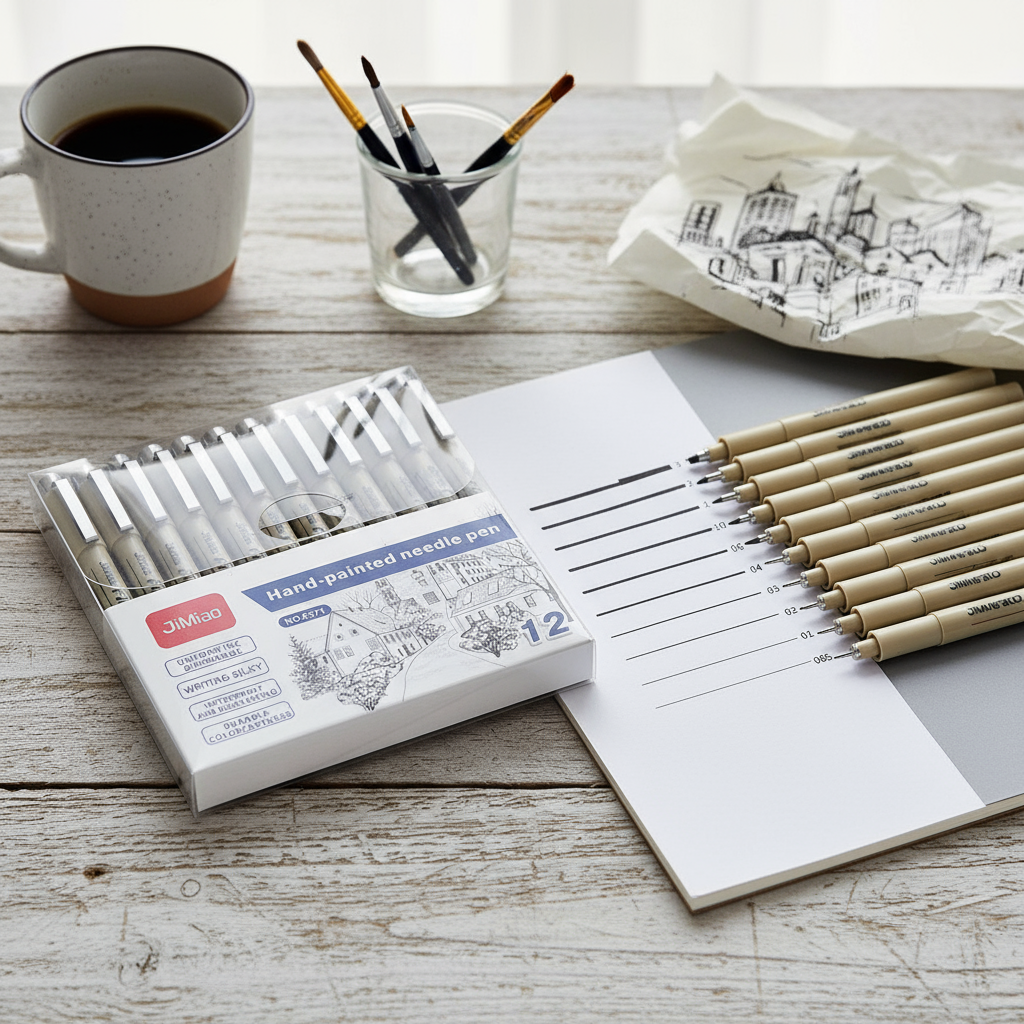 AnimeArt Pro 12-Piece Set: Needle & Brushing Pens for Anime Art – Water ...