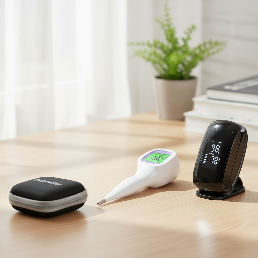 Rechargeable USB Forehead Thermometer and Fingertip Pulse Oximeter for ...