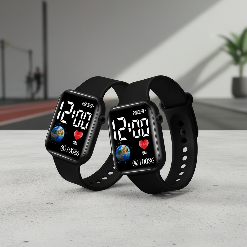 Couple LED Electronic Watches, 2 Pieces, Digital Display for Kids and ...