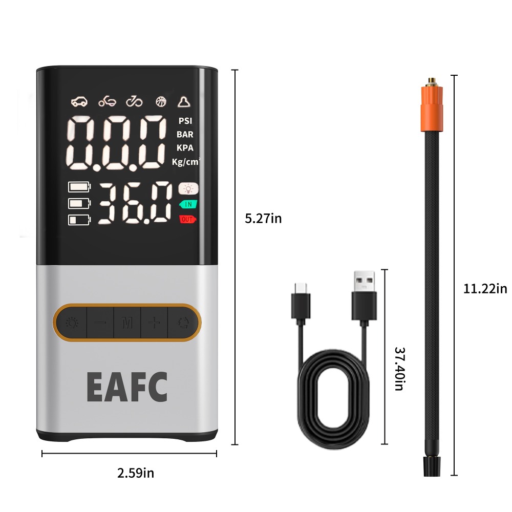 Portable Electric Inflator Pump Mini Wireless Smart Digital Air Compressor Tire Pressure ...