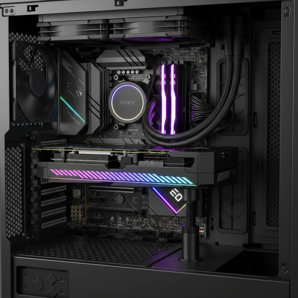Vertical Magnetic GPU Holder Stand with Telescopic and Rotating Support ...