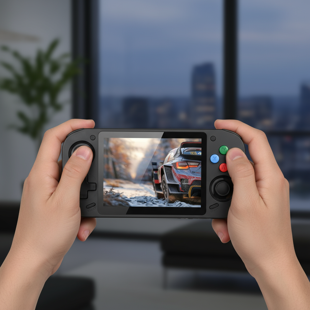 Portable open source gaming device with 3.5 inch HD display, 12000+ pre ...