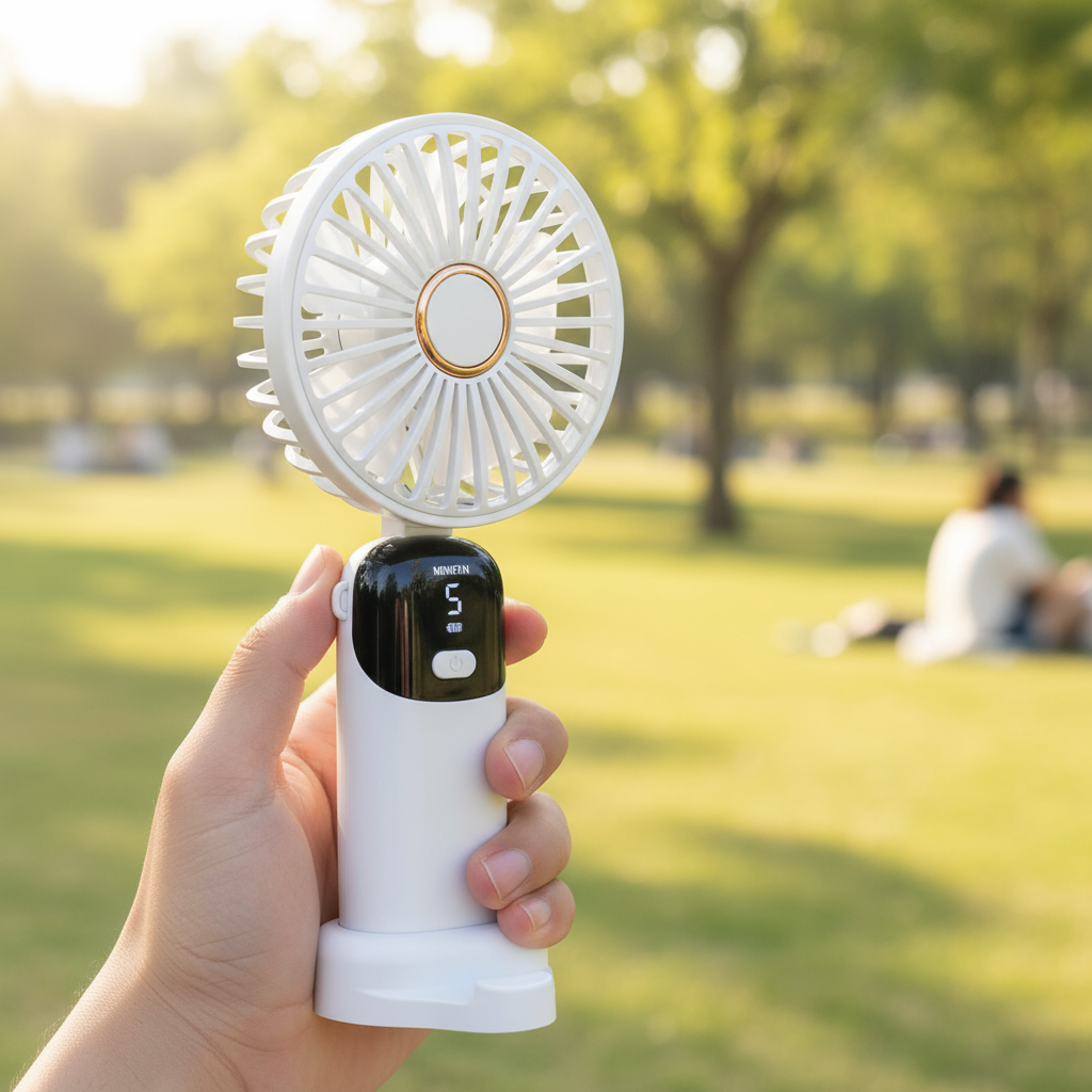 Handheld Foldable Fan 10000mAh USB Rechargeable Portable Digital ...