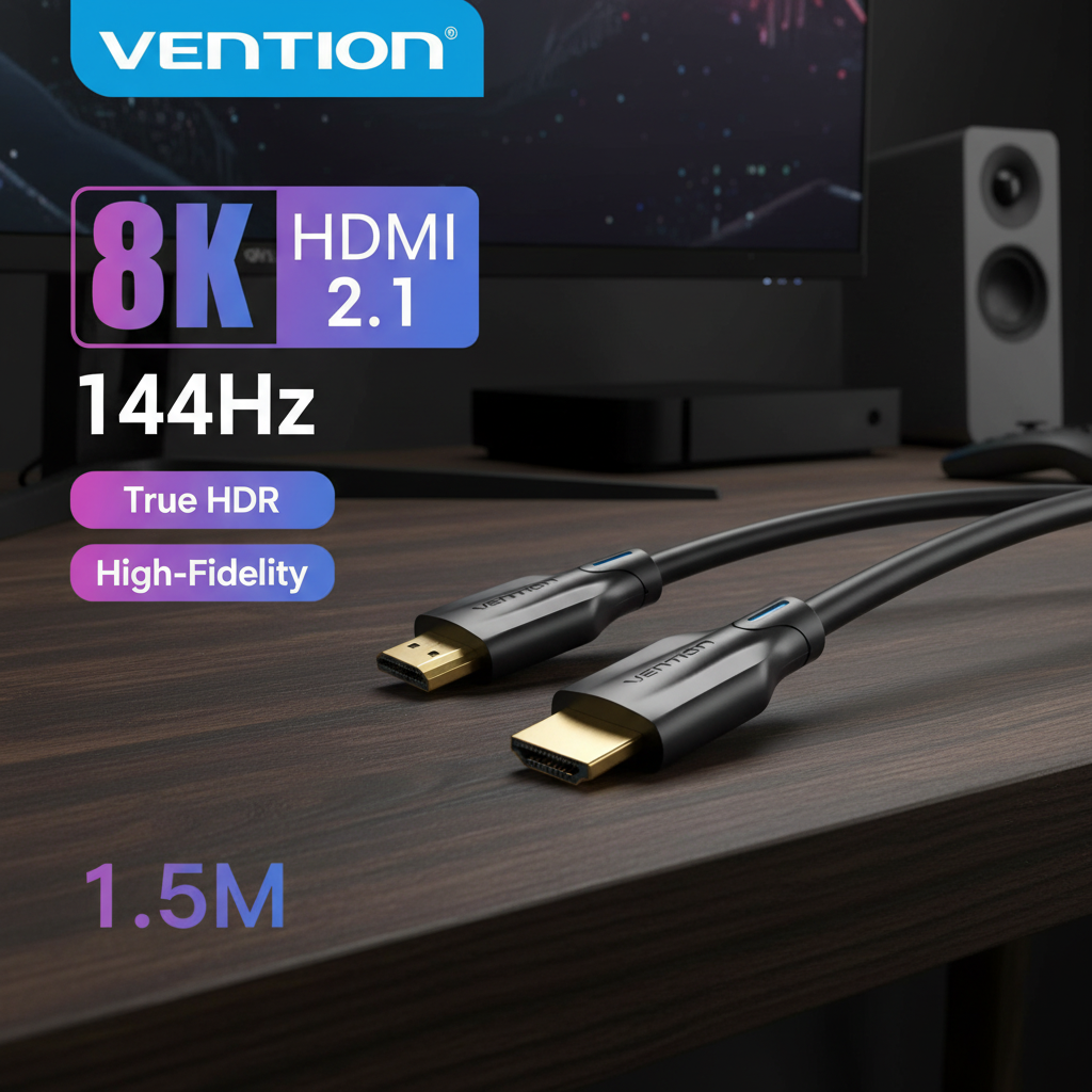 Vention HDMI 2.1 Cable 48Gbps for 8K 4K 120Hz PC Monitor PS5 TV ...