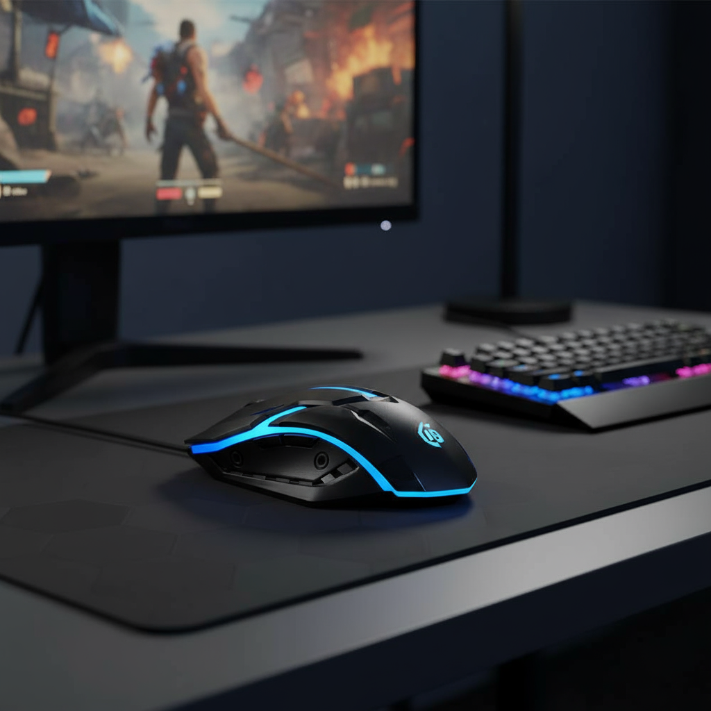 V1 Wired Laptop Mouse with RGB Breathing Lighting for Gaming and Office ...