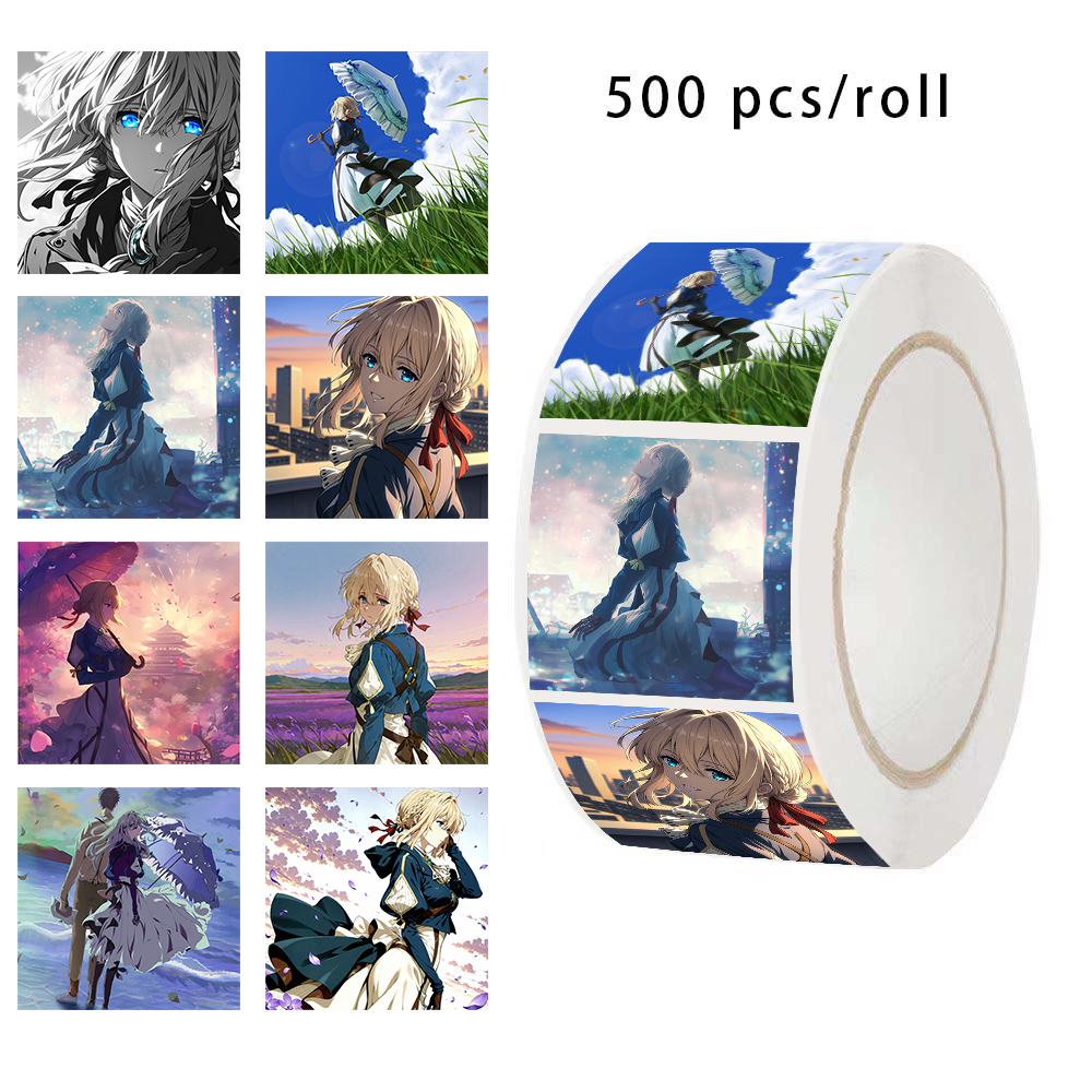 Violet Evergarden Anime Character Illustration 500pcs-Roll Sticker 8 ...