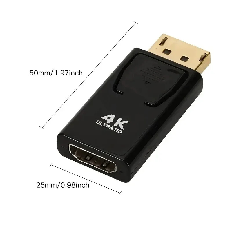 4K DisplayPort To HDMI Adapter DP To HDMI Converter Gold-Plated ...