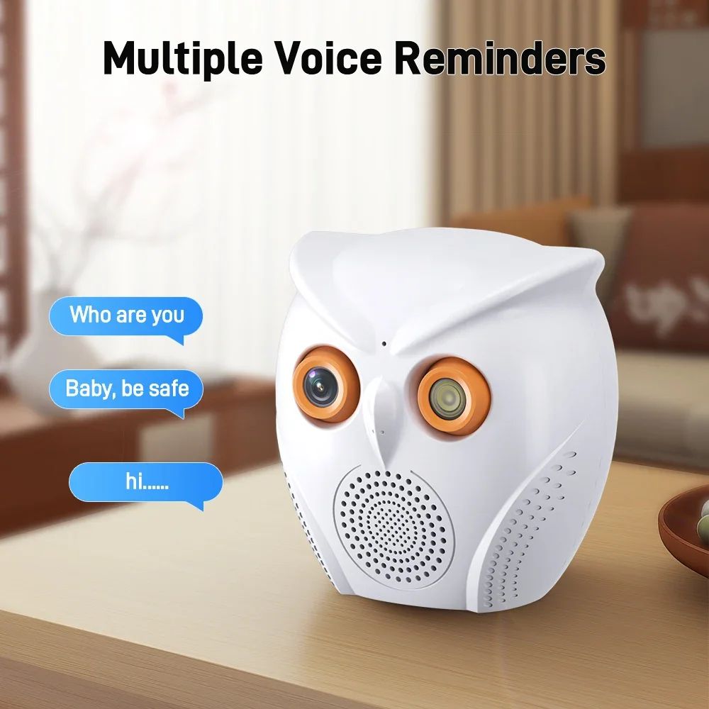 ICSEE Owl HD WiFi CCTV Camera Indoor Surveillance 2-Way Audio Color ...