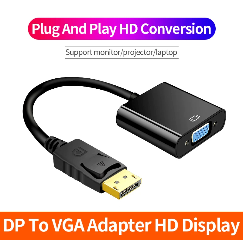 DisplayPort to VGA Adapter DP Male to VGA Female Converter for ...