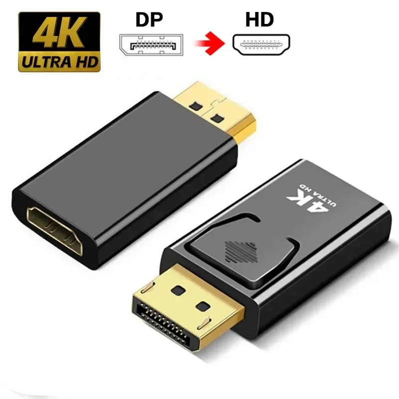 4K DisplayPort To HDMI Adapter DP To HDMI Converter Gold-Plated ...