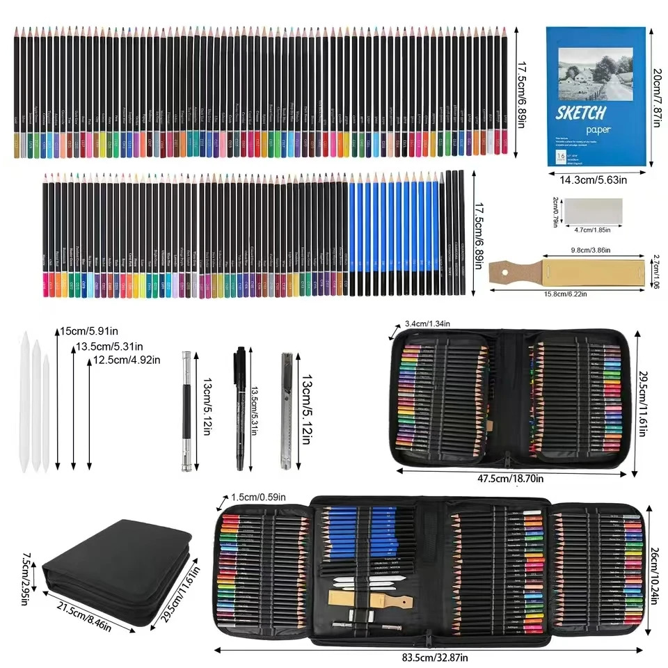 145 Pieces Professional Drawing Pencil Set Complete Sketching Kit ...