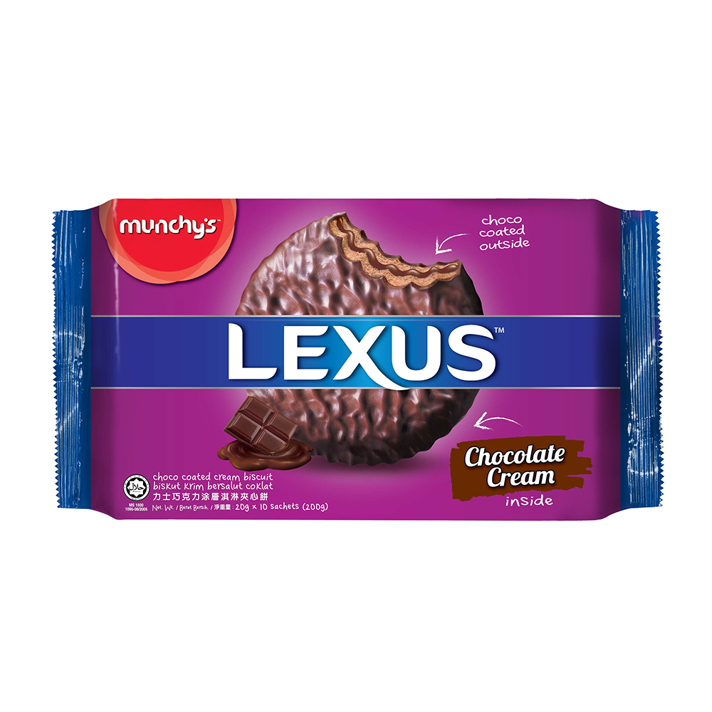 Munchy's Lexus Chocolate Coated Chocolate Cream Sandwich Biscuit 200G ...