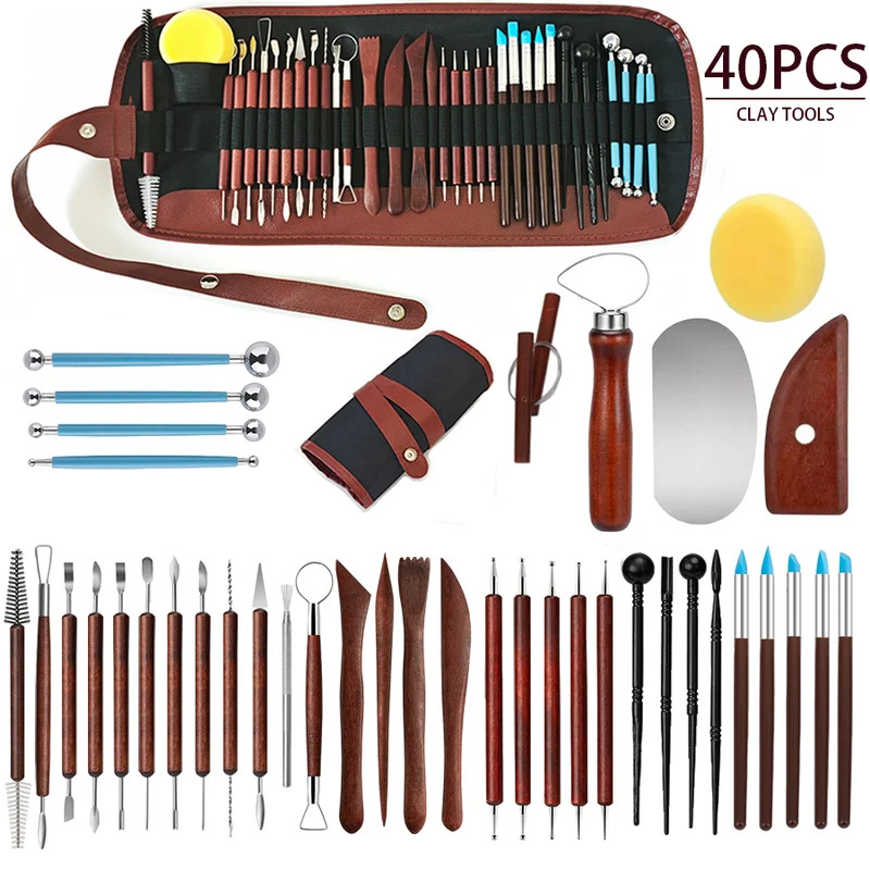Pottery Clay Sculpting Tools 40pcs DIY Ceramic Clay Carving Tool Set ...