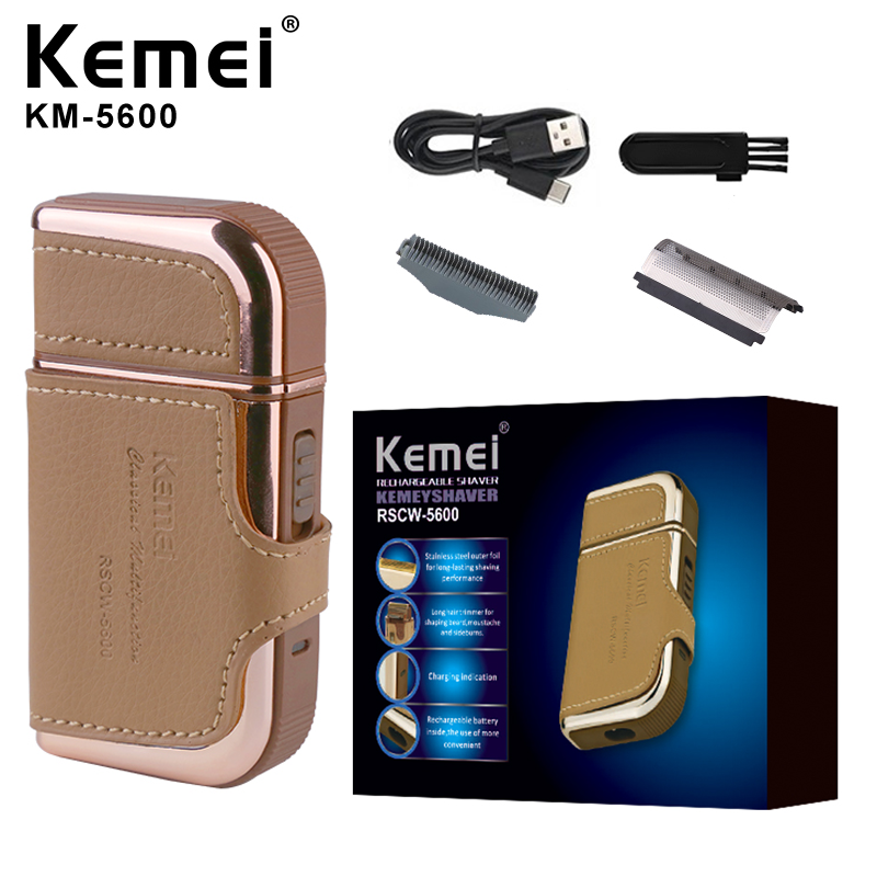 Kemei KM-5600 Men's Travel Shaver, Single Blade Reciprocating Portable ...
