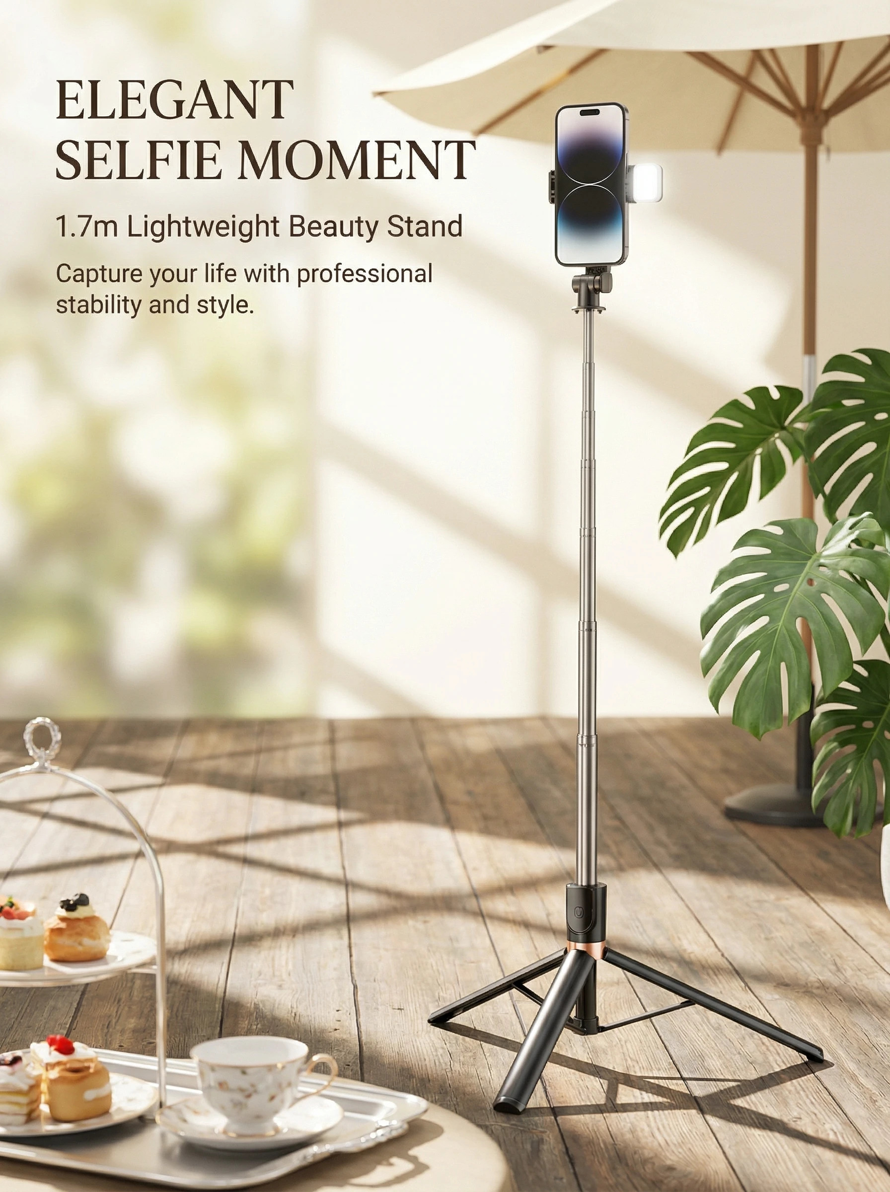 Mobile Phone Tripod Selfie Stick Lightweight Aluminum Alloy Tripod with ...