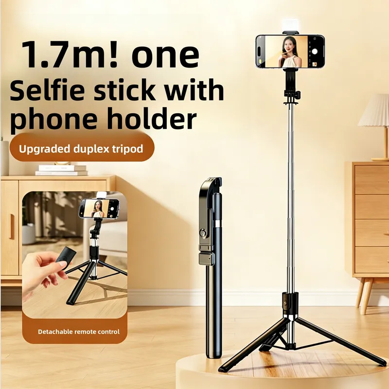 Mobile Phone Tripod Selfie Stick Lightweight Aluminum Alloy Tripod with ...