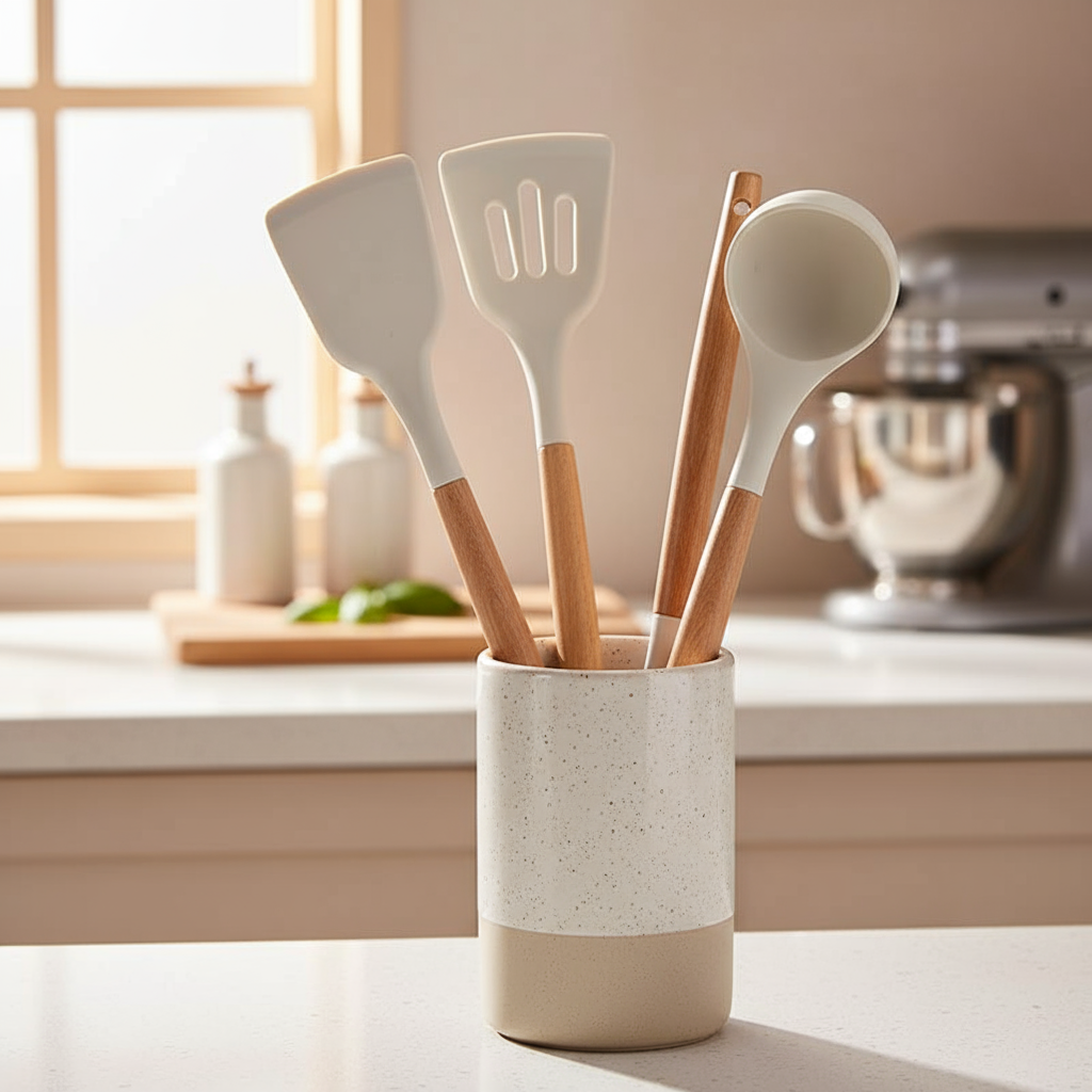 3-piece food-grade silicone kitchen spatula set, heat-resistant, non ...